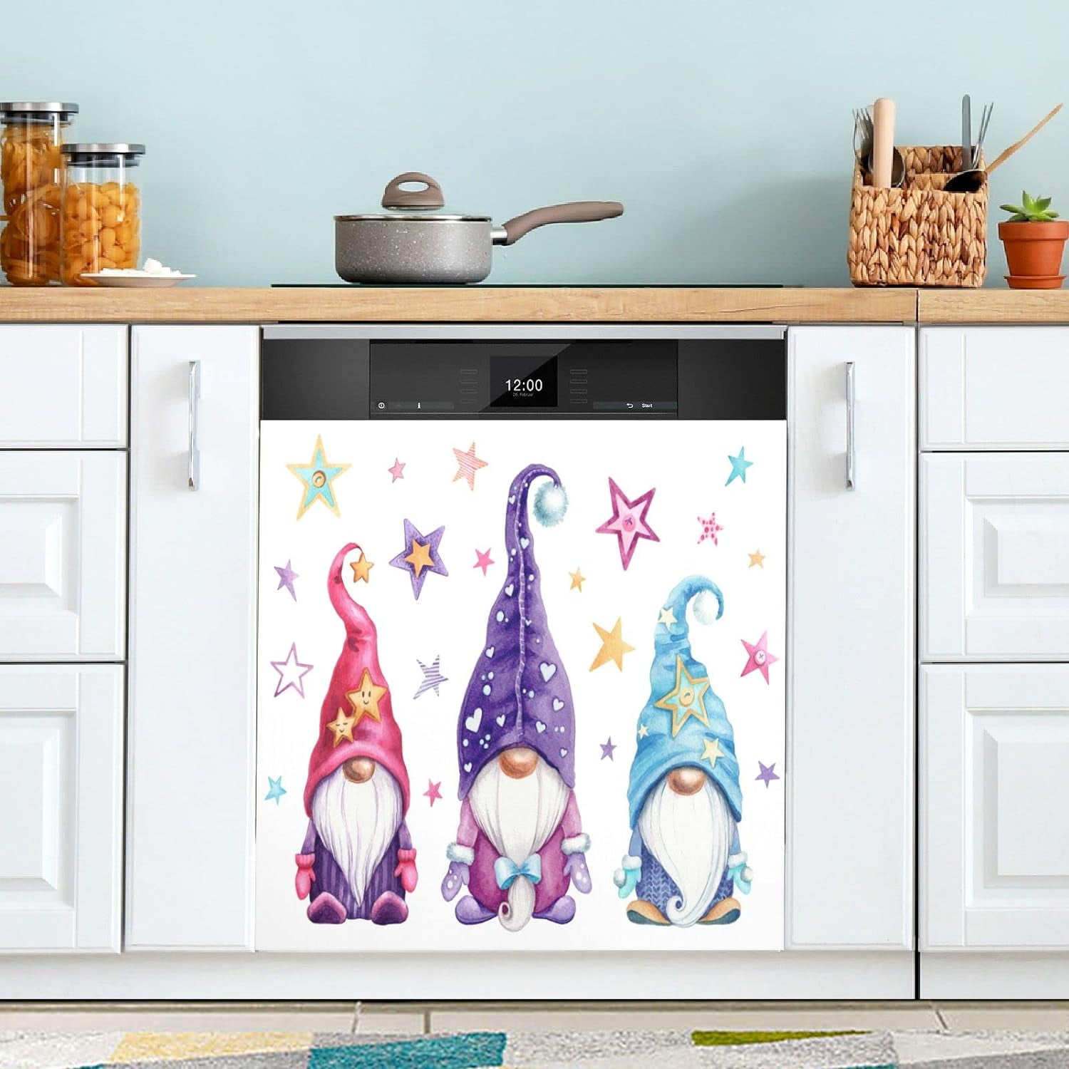 Cute Gnomes Magnetic Dishwasher Cover, Refrigerator Cabinet Magnetic ...