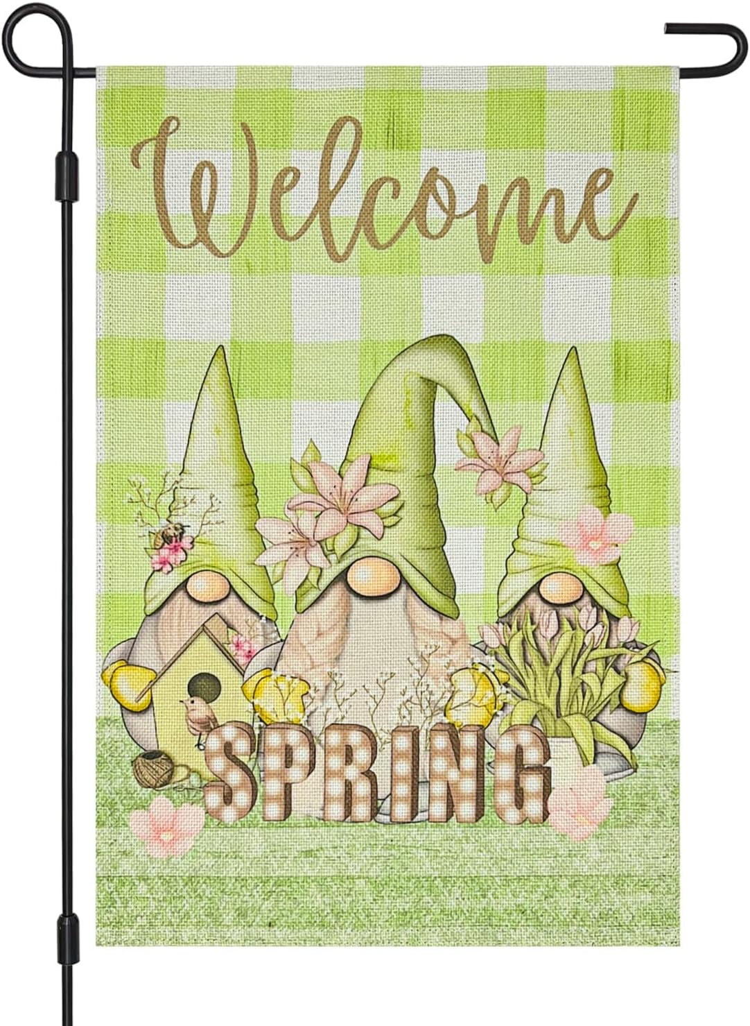 Cute Gnomies Spring Garden Flag Double Sided, Welcome Small Vertical ...