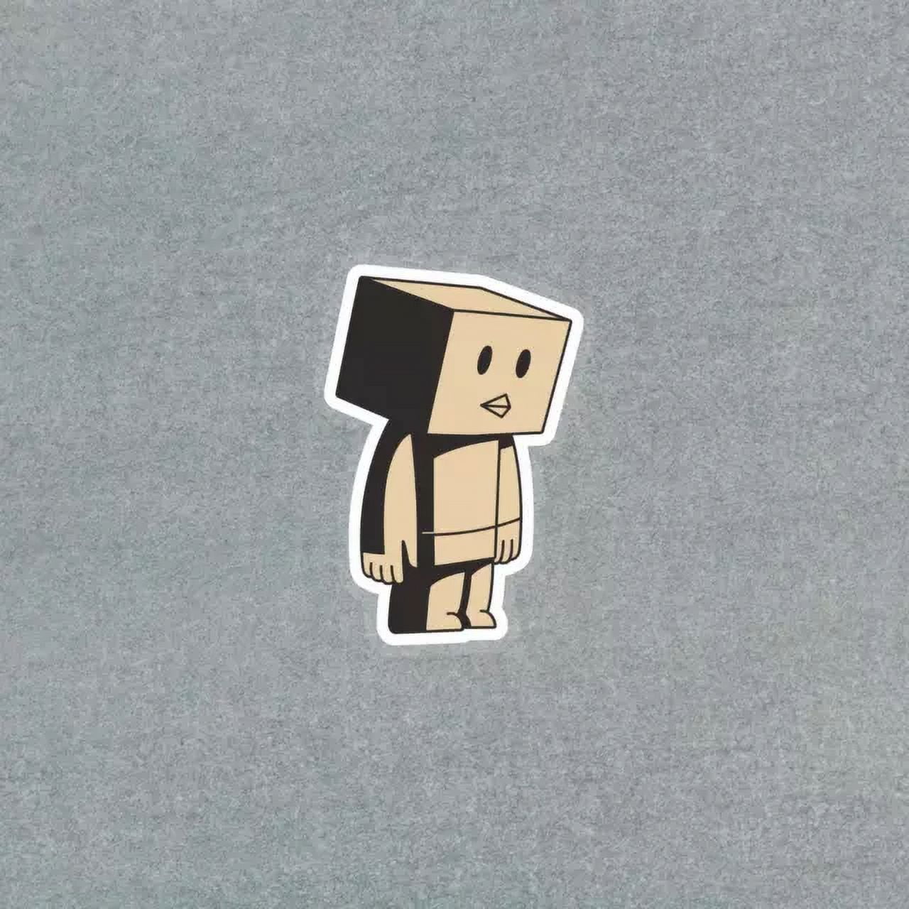 Cute Gold & Black Cubist Robot Character Vinyl Sticker Decalphone Decal ...
