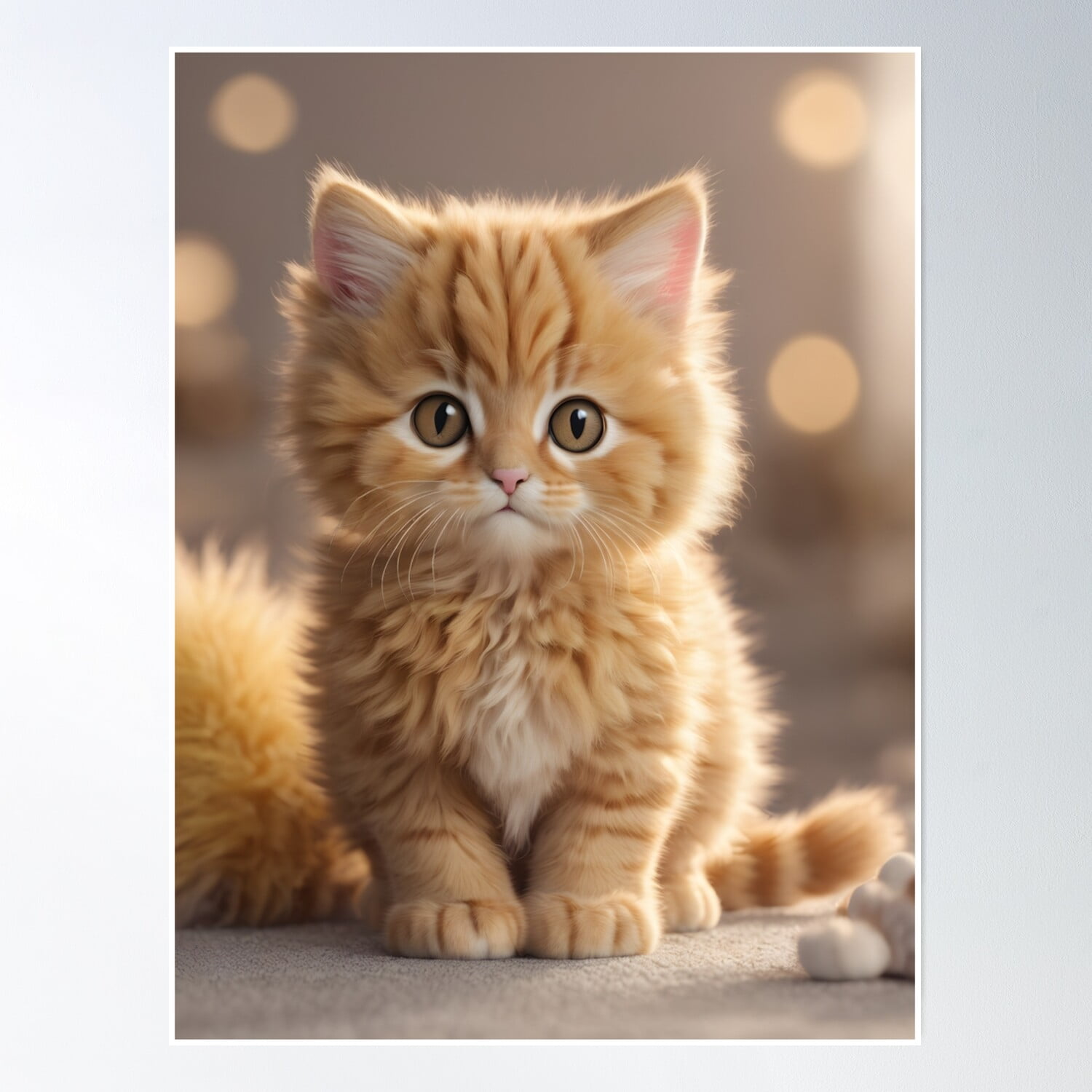 Cute Golden Kitty Cat Portrait Poster Wall Art, Modern Wall Decor, 8x12 ...