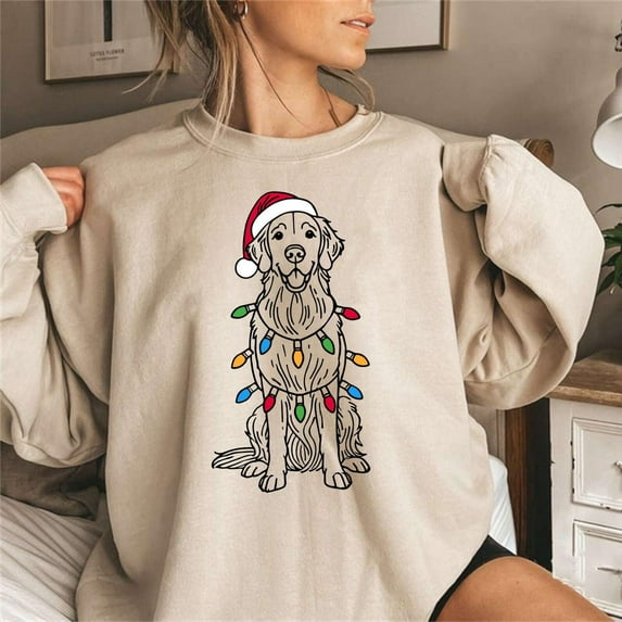 Cute Golden Retriever Christmas Sweatshirt | Retriever Dog Sweater ...