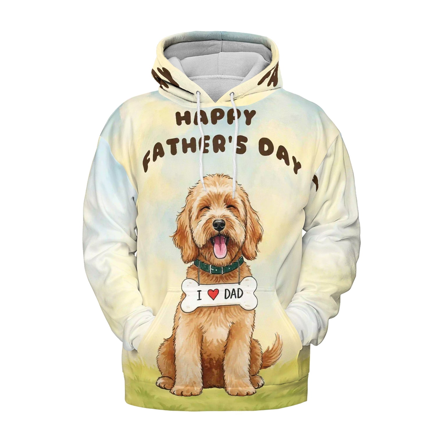 Cute Goldendoodle Loves Dad Happy Father's Day All Over Print 3D Hoodie ...