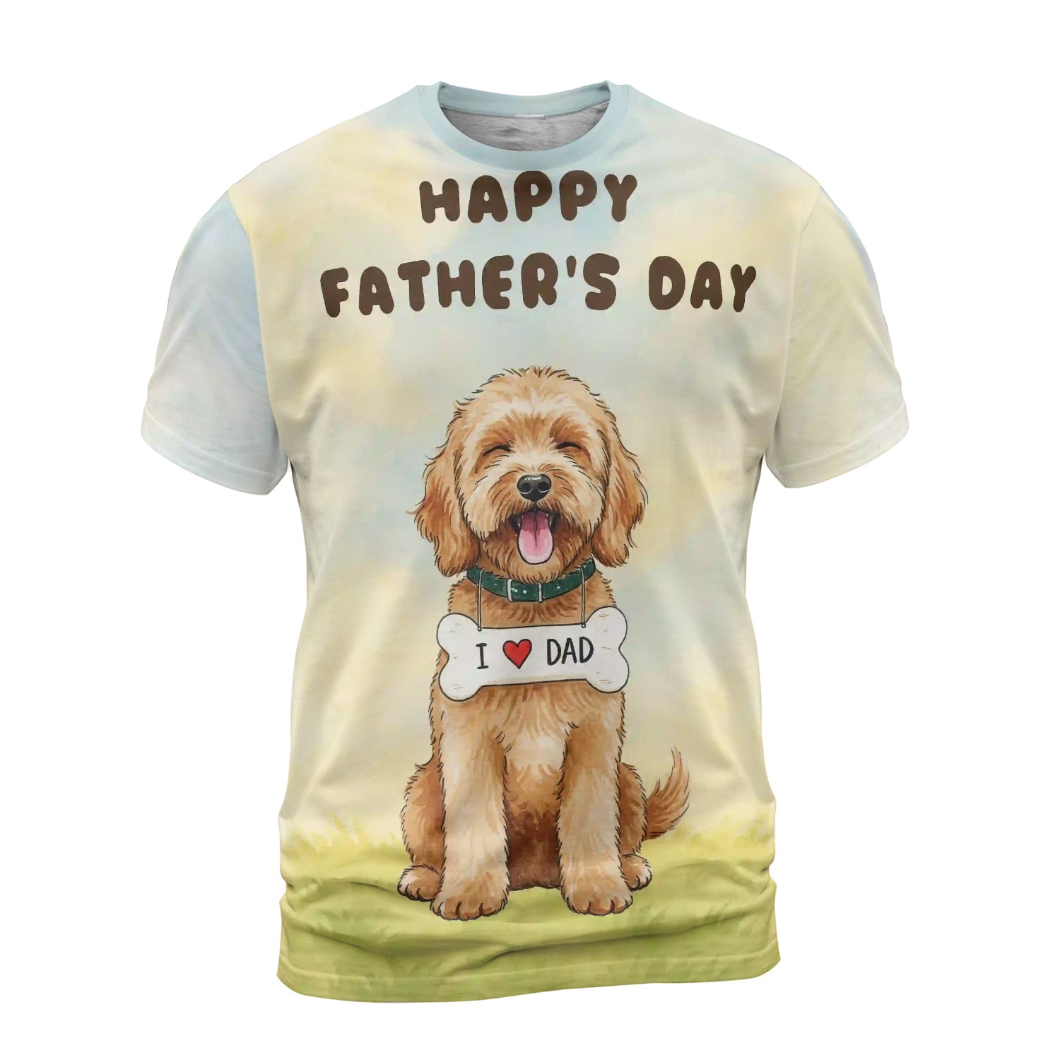 Cute Goldendoodle Loves Dad Happy Father's Day All Over Print 3D Shirt ...