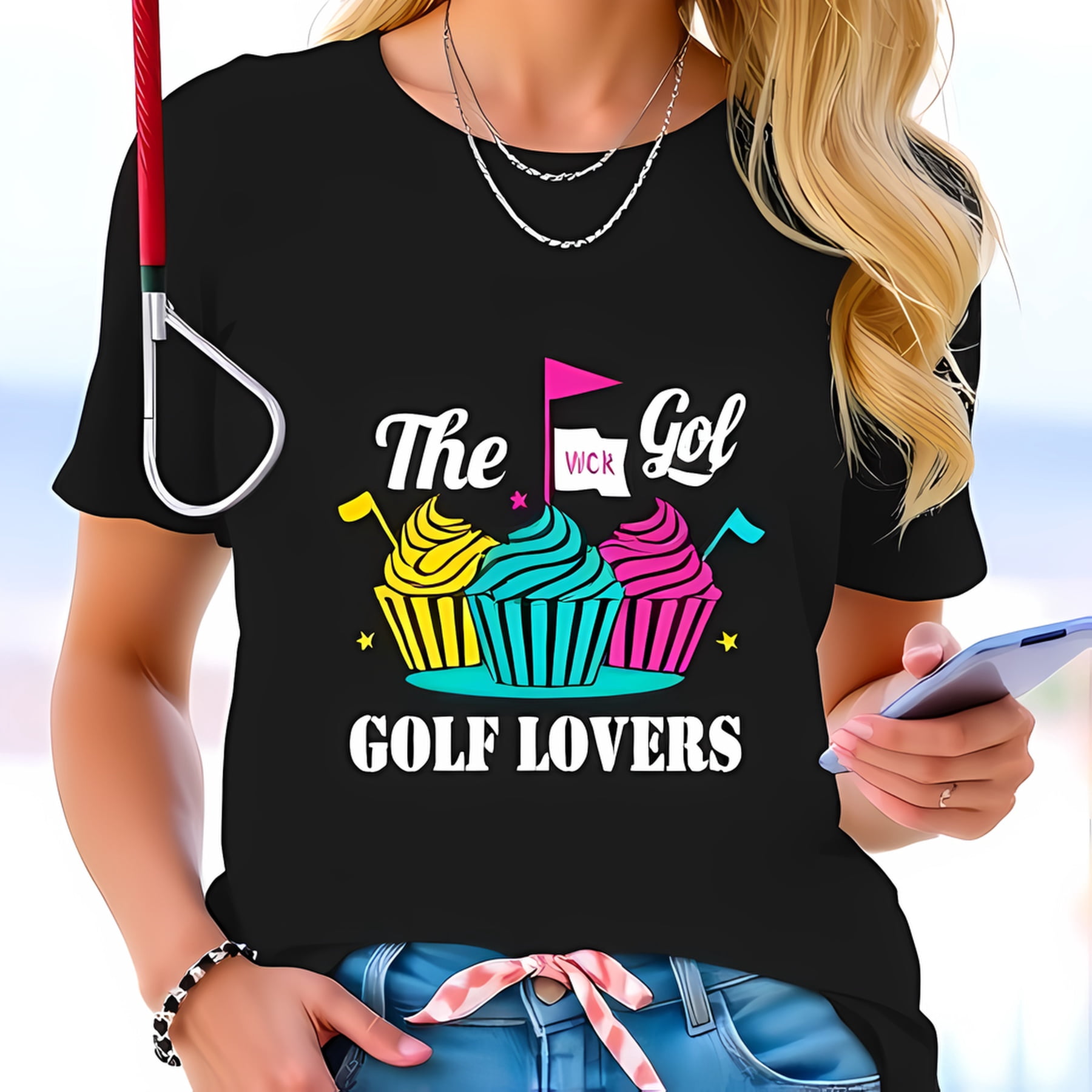 Cute Golf Lovers T-Shirt with Cupcake Graphic 'The Gol' Design Perfect ...
