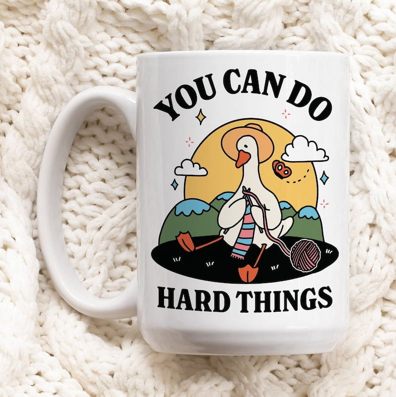 Cute Goose Cottagecore Coffee Mug, Positive Quote, Retro Teacher Cup ...
