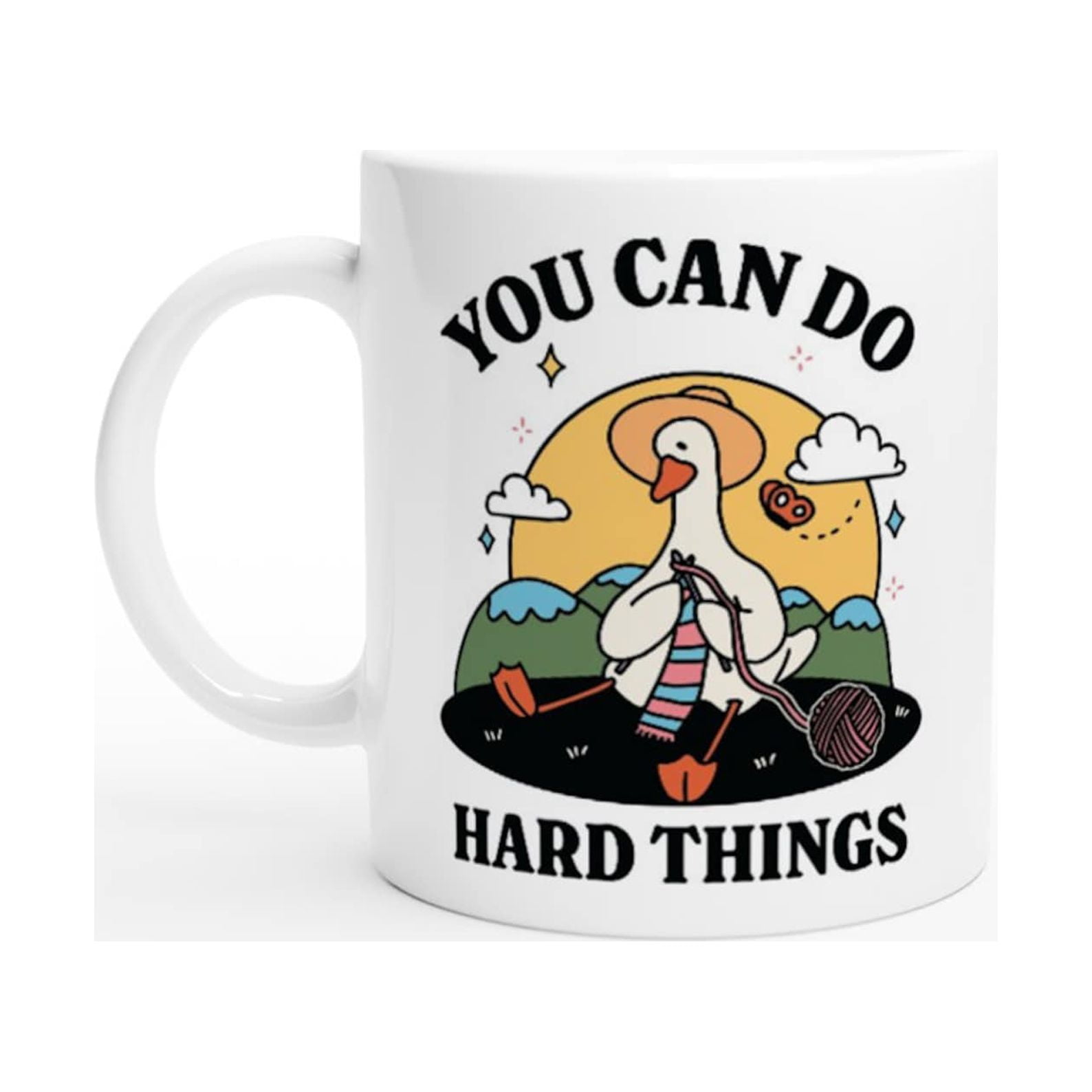 Cute Goose Cottagecore Coffee Mug, Positive Quote, Retro Teacher Cup ...