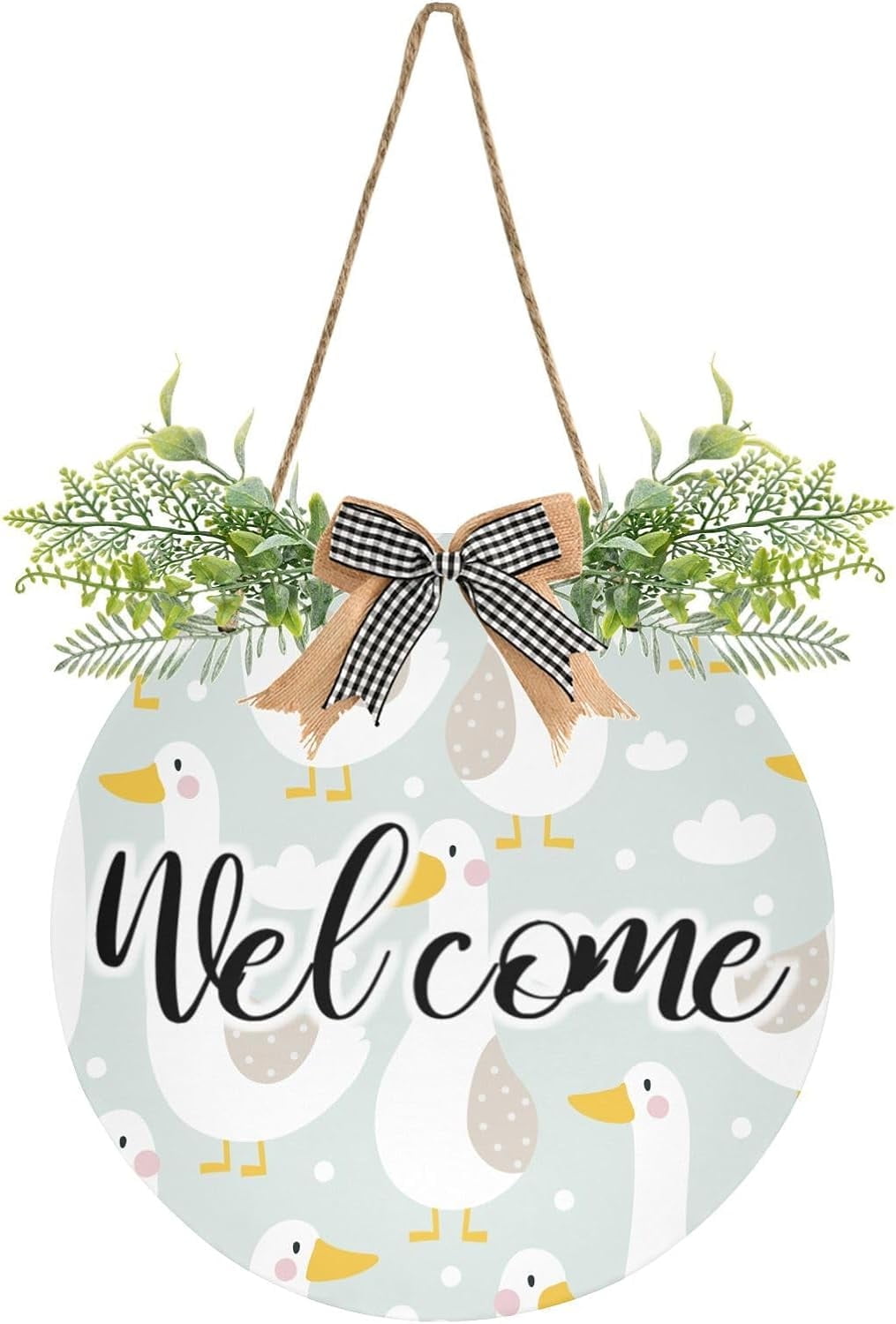 Cute Goose Front Door Round, Hanging Welcome Sign, Front Door for Home ...