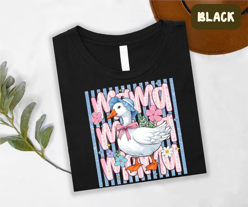 Cute Goose Mama Floral Duck Mom Aesthetic Animal Lover Vintage Top Bird ...