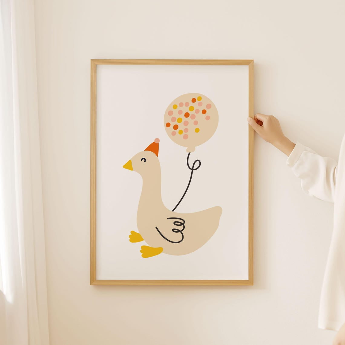 Cute Goose Nursery Print, Silly Goose Art, Girl Cottagecore Nursery ...