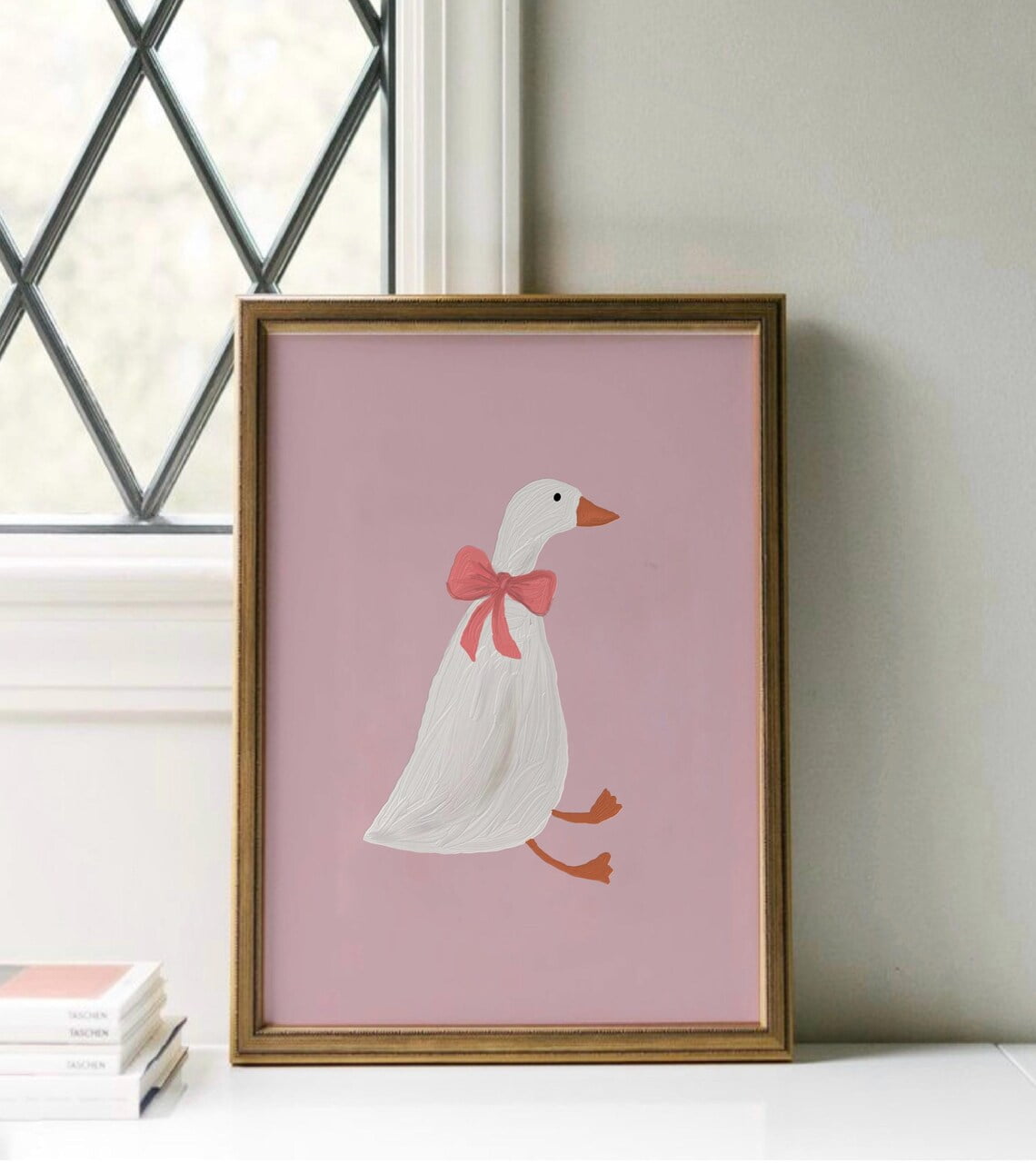 Cute Goose Wall Art, Goose Print, Silly Goose Poster, Pink Nursery ...
