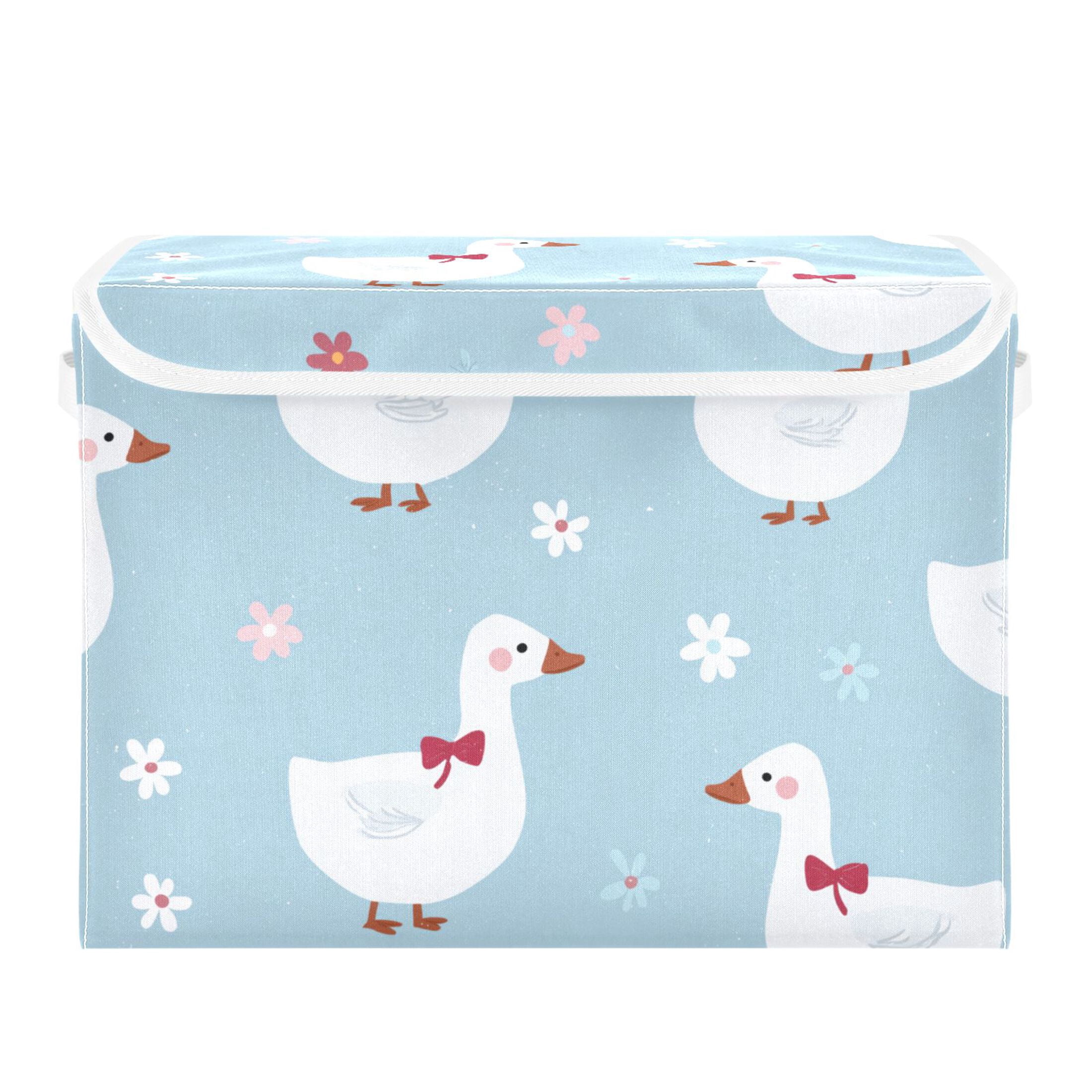 Cute Goose with Red Bows Flowers Spring Foldable Storage Bins with Lids ...