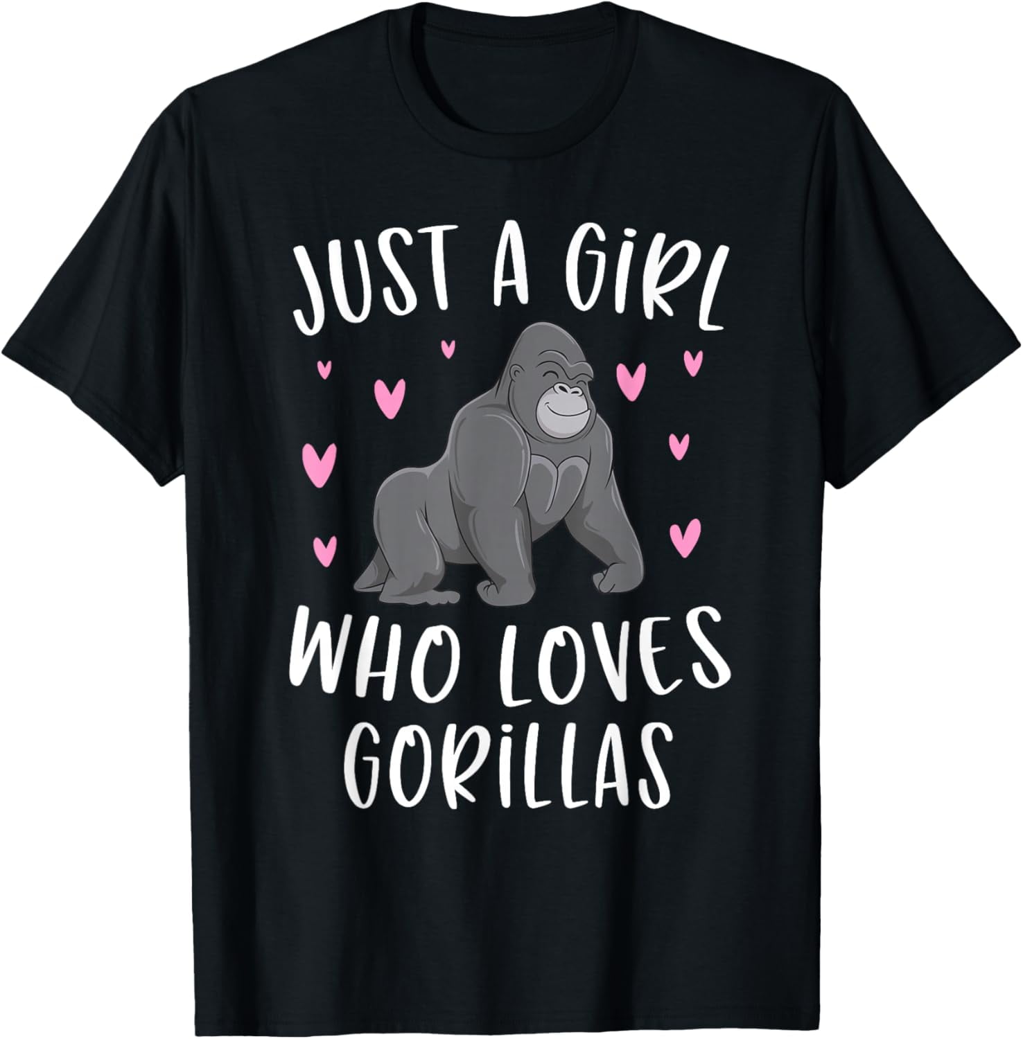 Cute Gorilla Shirt For Girls Just A Girl Who Loves Gorillas T-Shirt ...