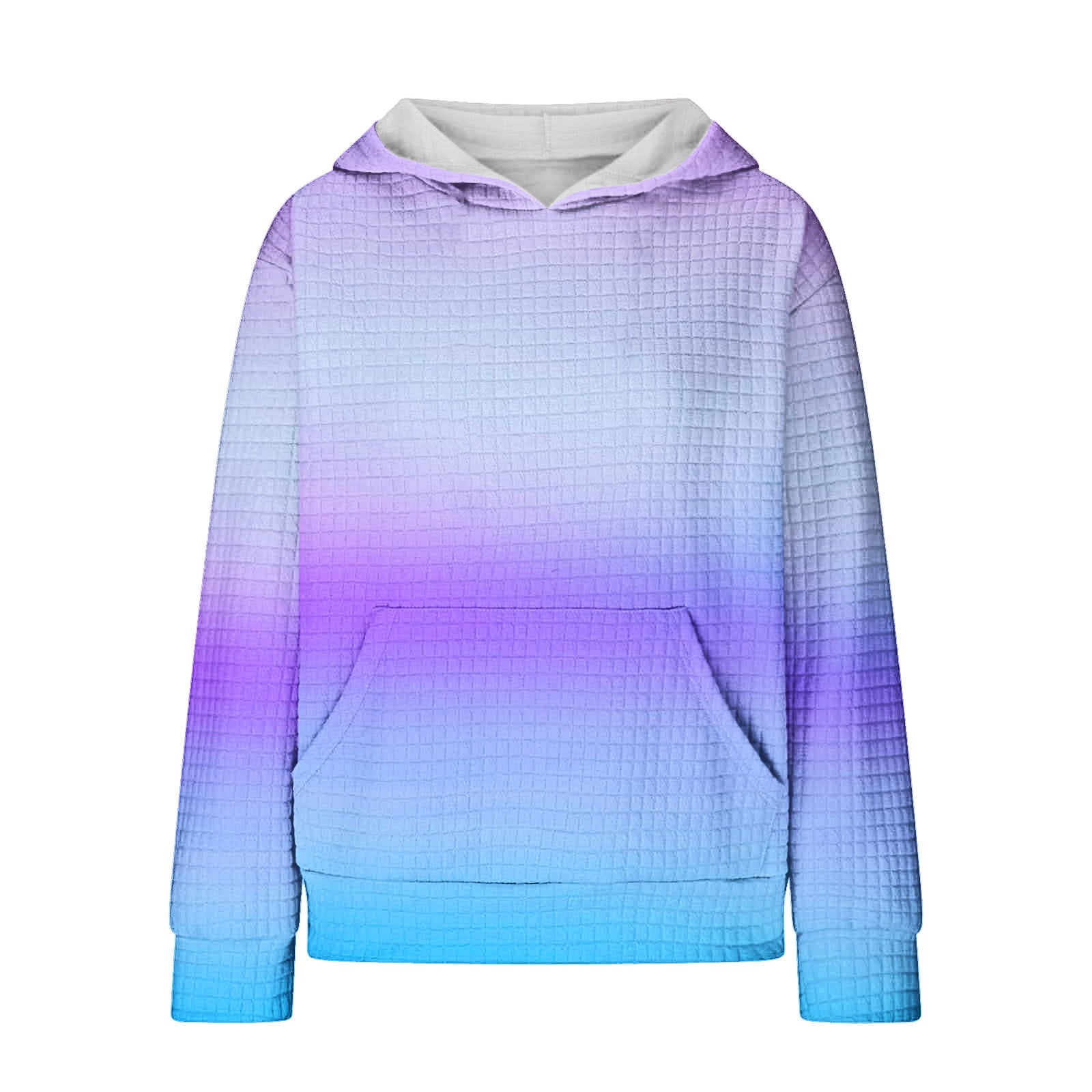 Cute Gradient Hoodies for Teen Girls, Trendy Preppy Oversized Hooded ...