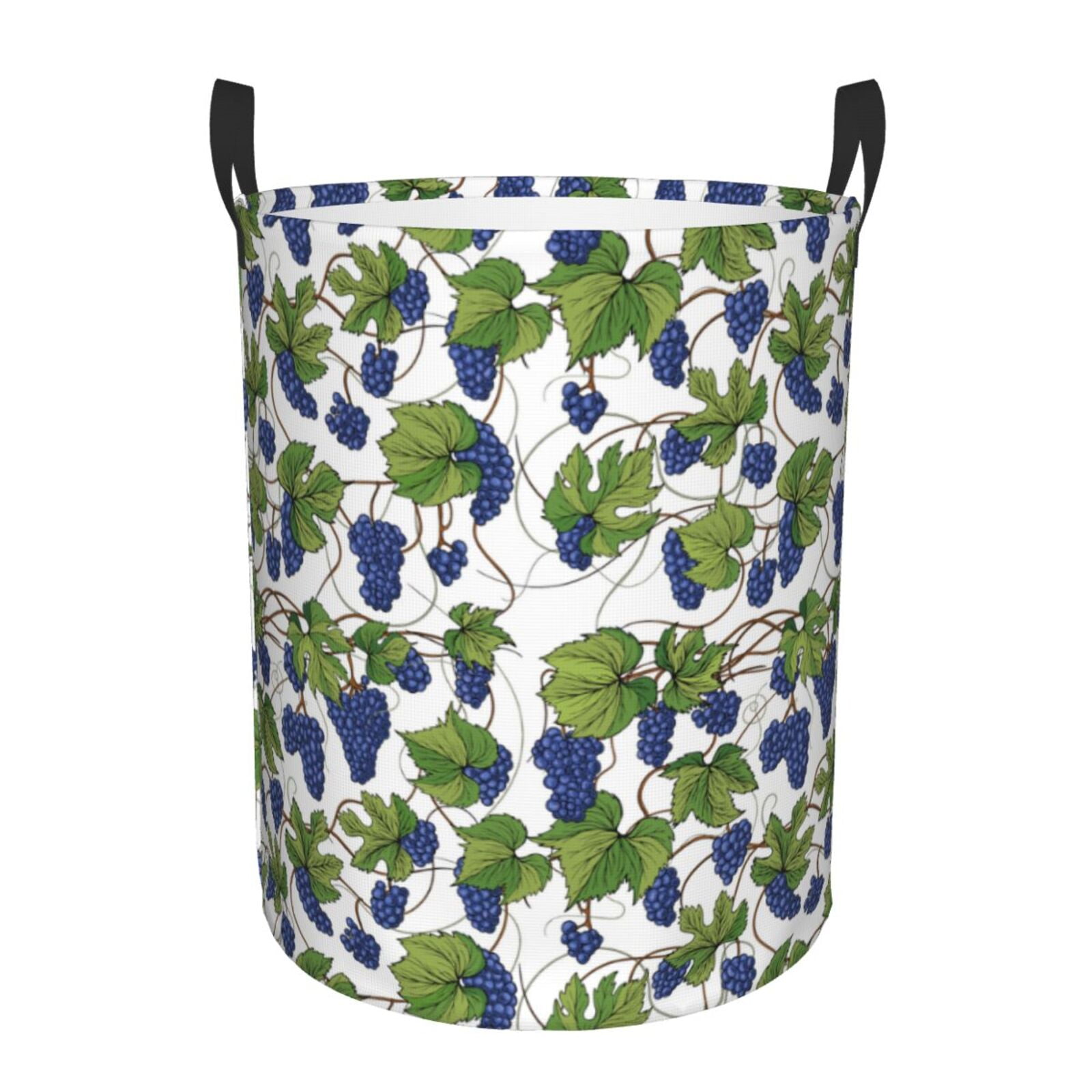 Cute Grape Dark Blue Laundry Basket, Laundry Hamper Waterproof Laundry ...