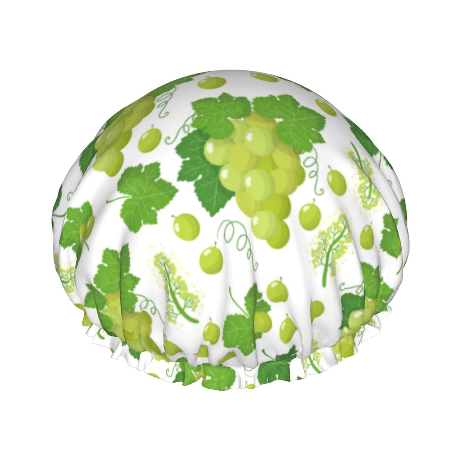 Cute Grape Flower Shower Cap for Women, Double Waterproof Layers Shower ...