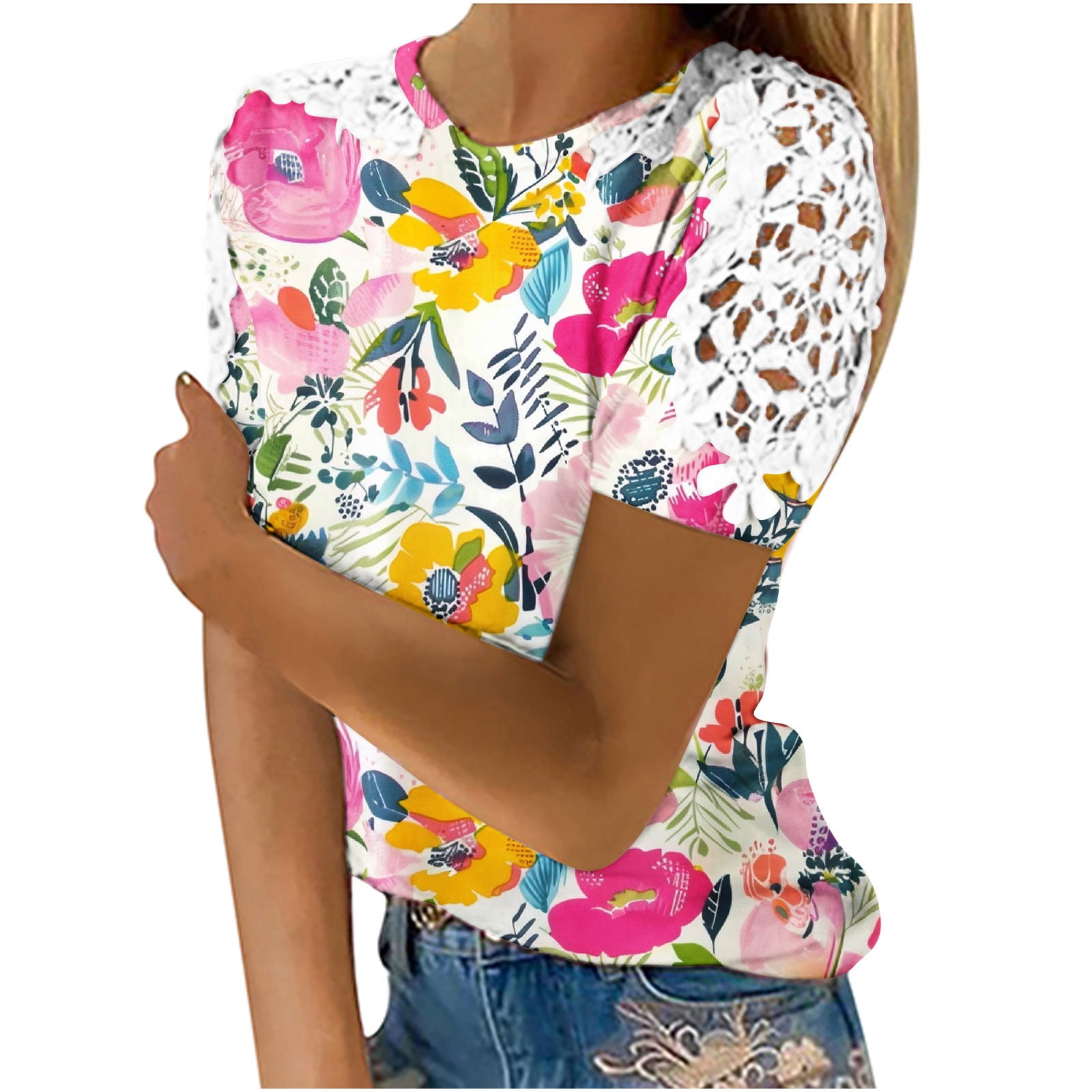 Cute Graphic Crop Tops for Women Ladies Tops And Blouses Short Sleeve ...