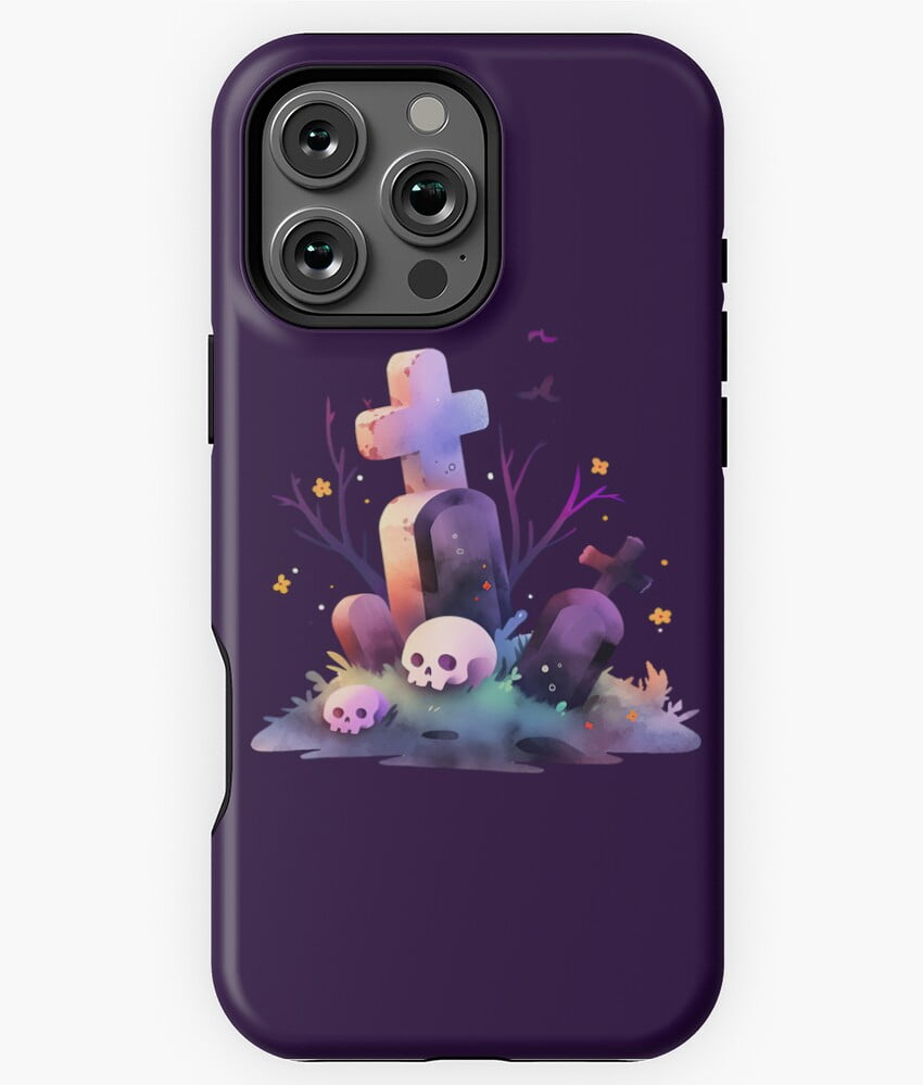 Cute Graveyard Halloween 06 Phone Case for iPhone 16 15 14 13 12 11 Pro ...