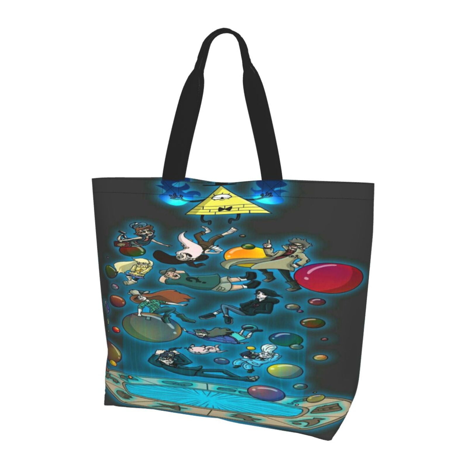 Cute Gravity Fall Extra Large Canvas Tote Bag for Gym Beach Travel Reusable Grocery Shopping ...