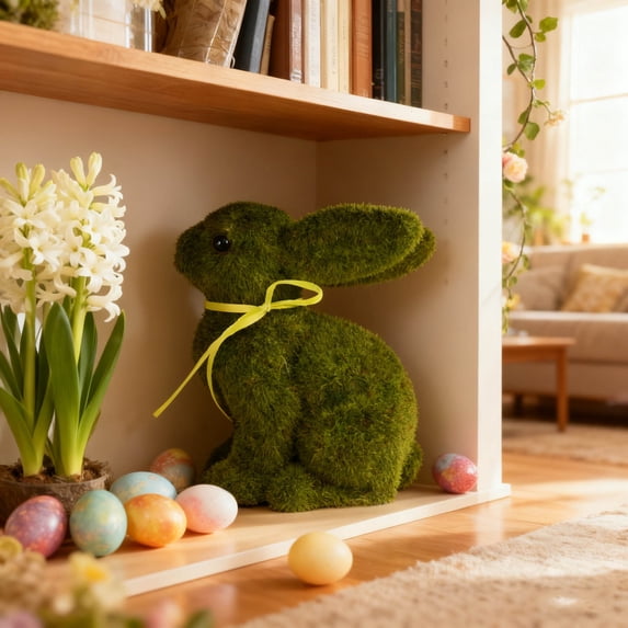 Cute Green Bunny Figurine, Desk Ornament Easter Dinner Table Decor ...