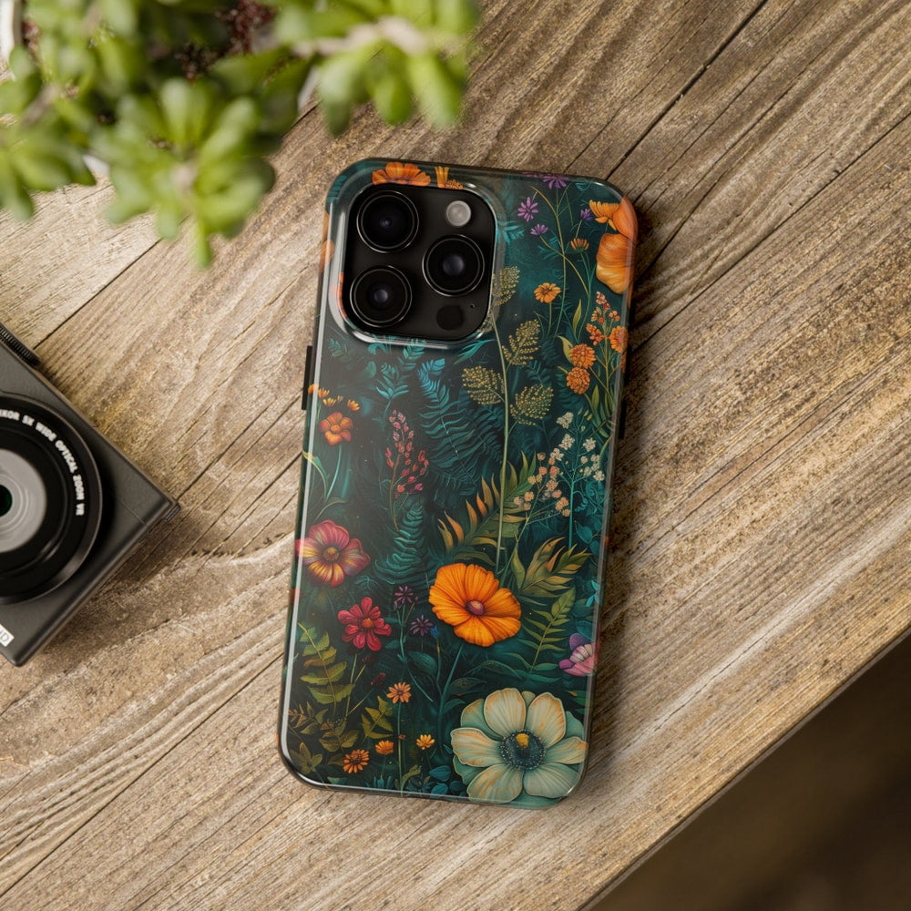 Cute Green Cottagecore Aesthetic Protective Tough Phone Case with ...