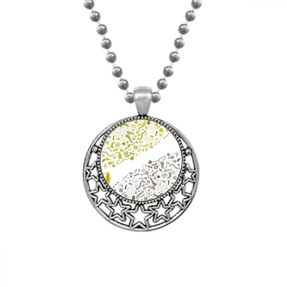 Cute Green Creature Cell Illustration Necklaces Pendant Retro Moon ...