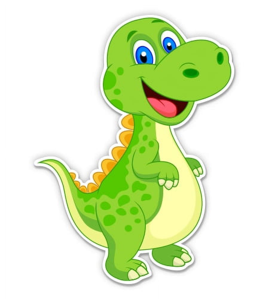 Cute Green Dinosaur Kids - 12" Vinyl Sticker Waterproof Decal - Walmart.com