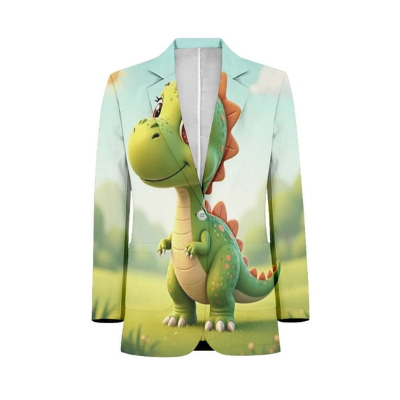 Cute Green Dinosaur Sun Men Blazers Slim Clothing Summer Jacket Man ...