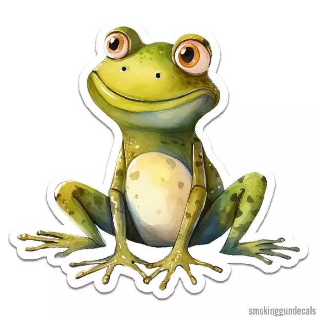 Cute Green Frog Sticker Indoor Outdoor Phone Decal Water Bottle ...