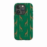 Cute Green Giraffe Animal Whimsical Illustration iPhone Case 17 16 15 ...