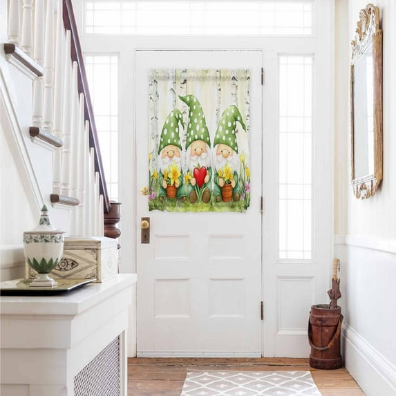 Cute Green Gnomes Door Curtains for Door Window, French Sidelight Front ...