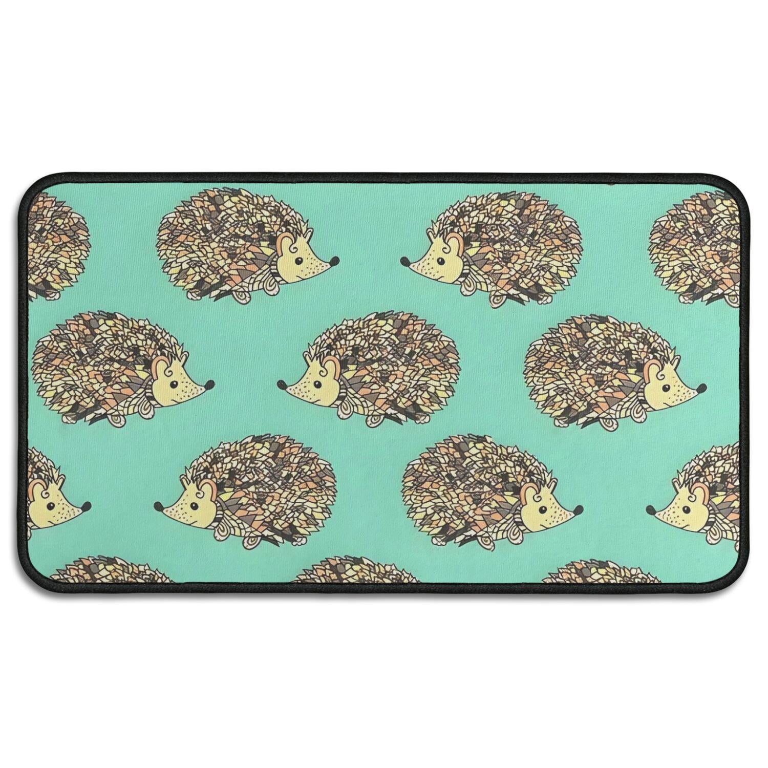 Cute Green Hedgehog Pattern Door Rugs,Washable Non Slip Door Mats ...