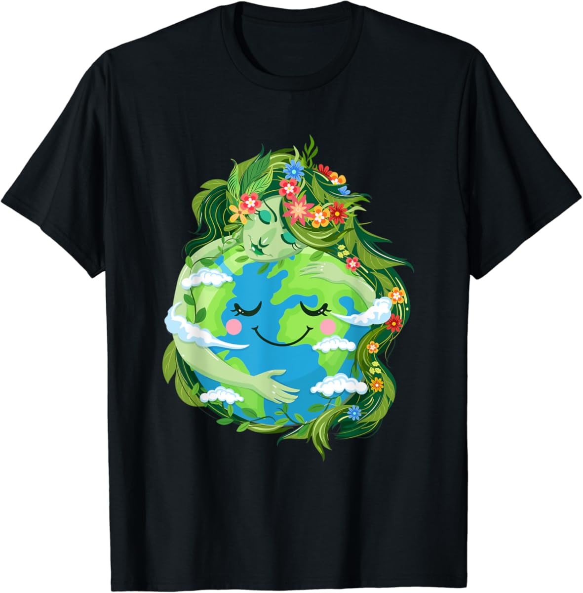 Cute Green Mother Gaia Save Our Planet Earth Day Women Girl T-Shirt ...