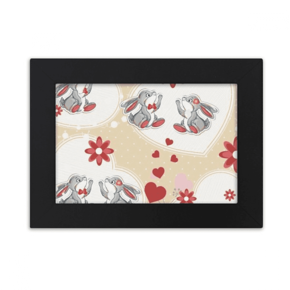 Cute Grey Rabbits Valentine's Day Desktop Photo Frame Ornaments Picture ...