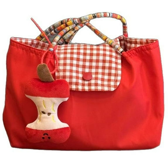 Cute Grid Canvas Bag Fashion Korean Style Tote Bag Large Capacity ...