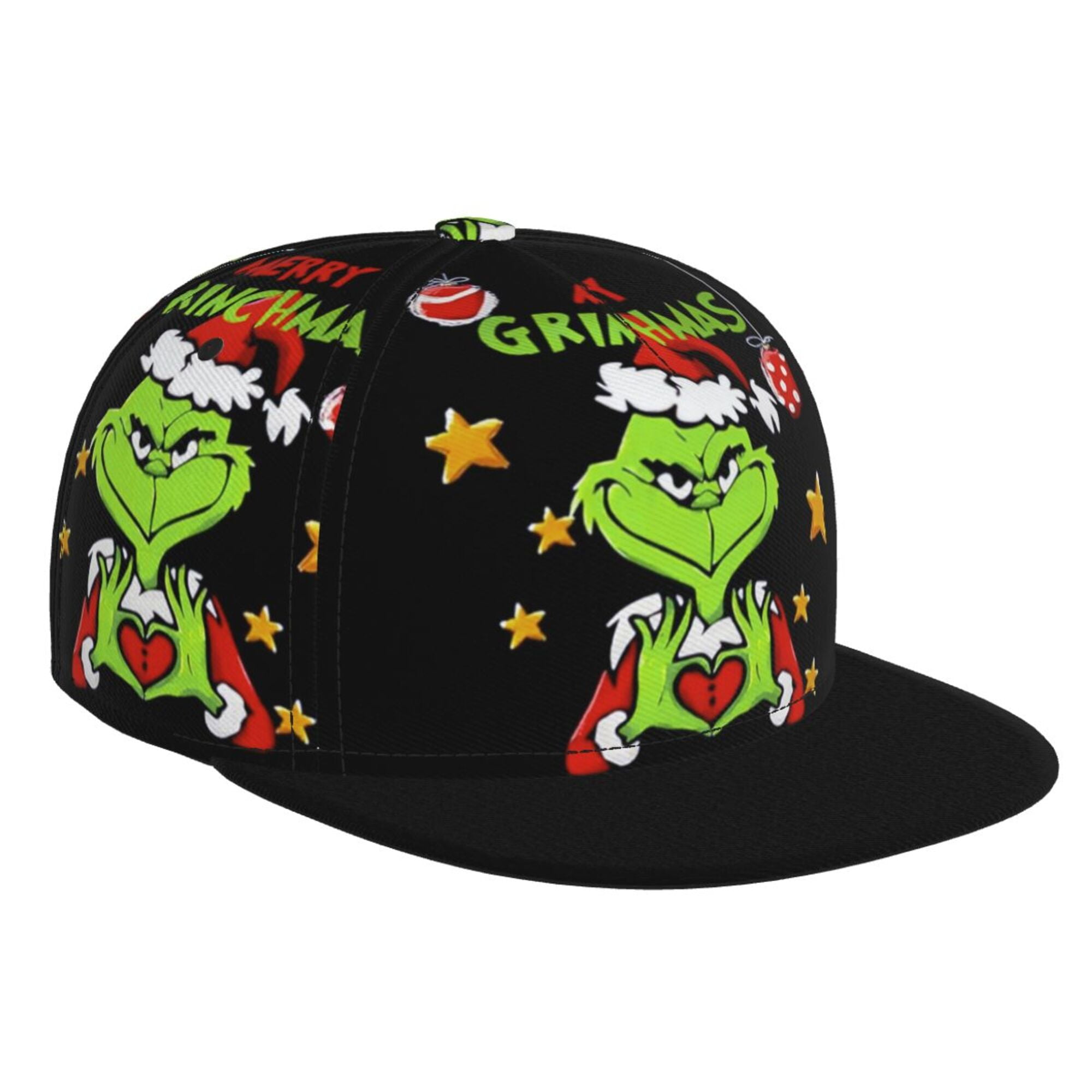Cute Grin-ch Brim Bill Baseball Cap Adjustable Snapback Hat Hip Hop ...