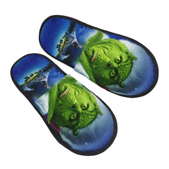 Cute Grin-ch House Cotton Slippers Slip-on Indoor Memory Foam House ...