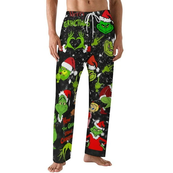 Cute Grin-ch Men's Pajama Long Pants Sleepwear Home Paj Sleeping Pants ...