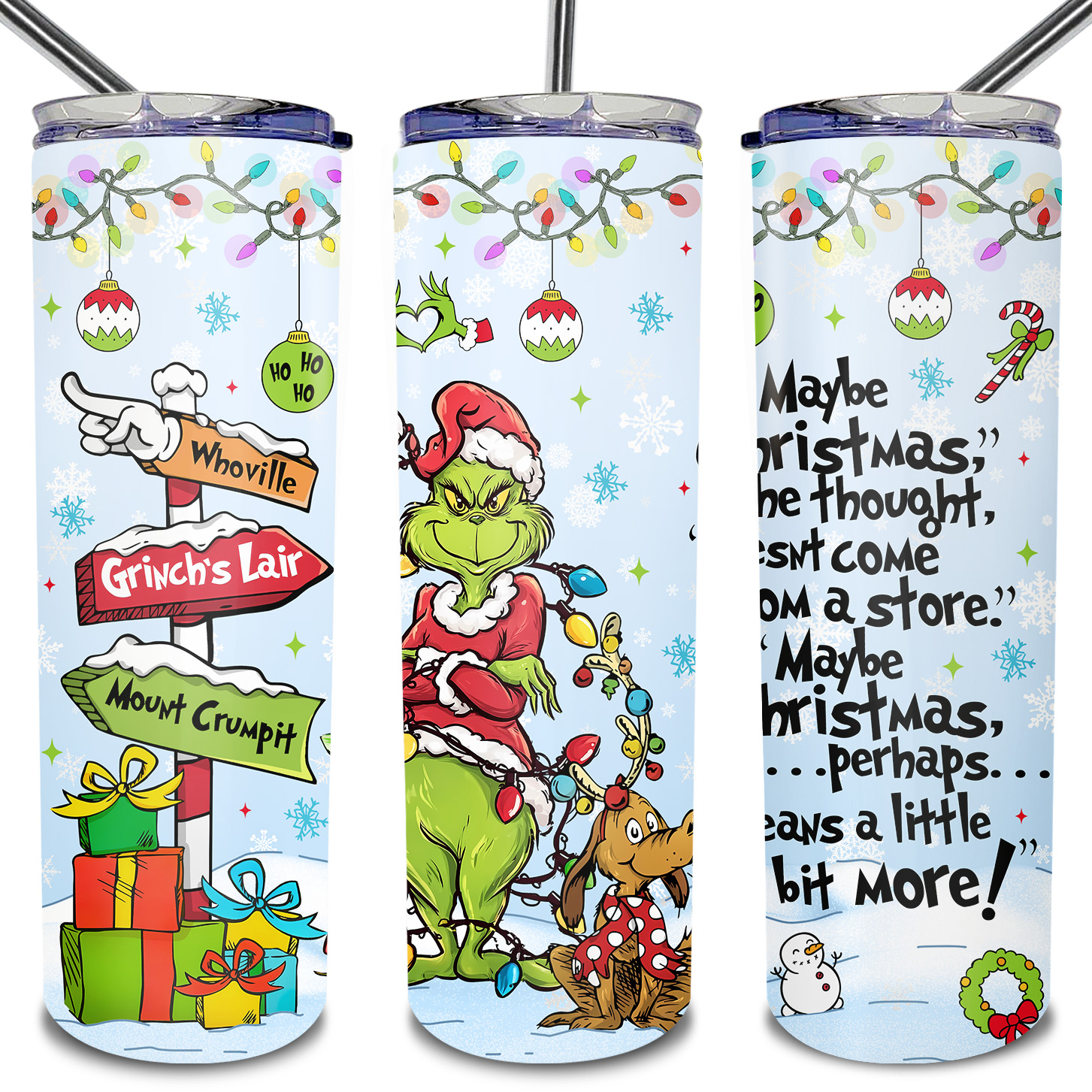 Cute Grinch Tumbler 20oz Christmas, Grinchmas Cup, Funny Green Alien ...