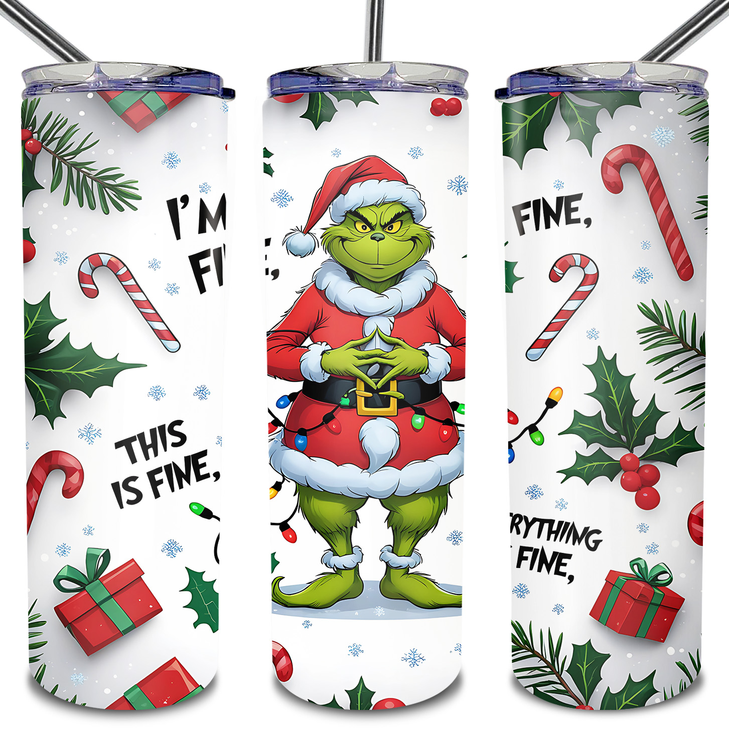 Cute Grinch Tumbler 20oz Christmas, Grinchmas Cup, Funny Green Alien ...