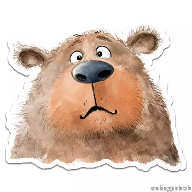 Cute Grizzly Bear Sticker Indoor Outdoor Phone Decal Water Bottle ...