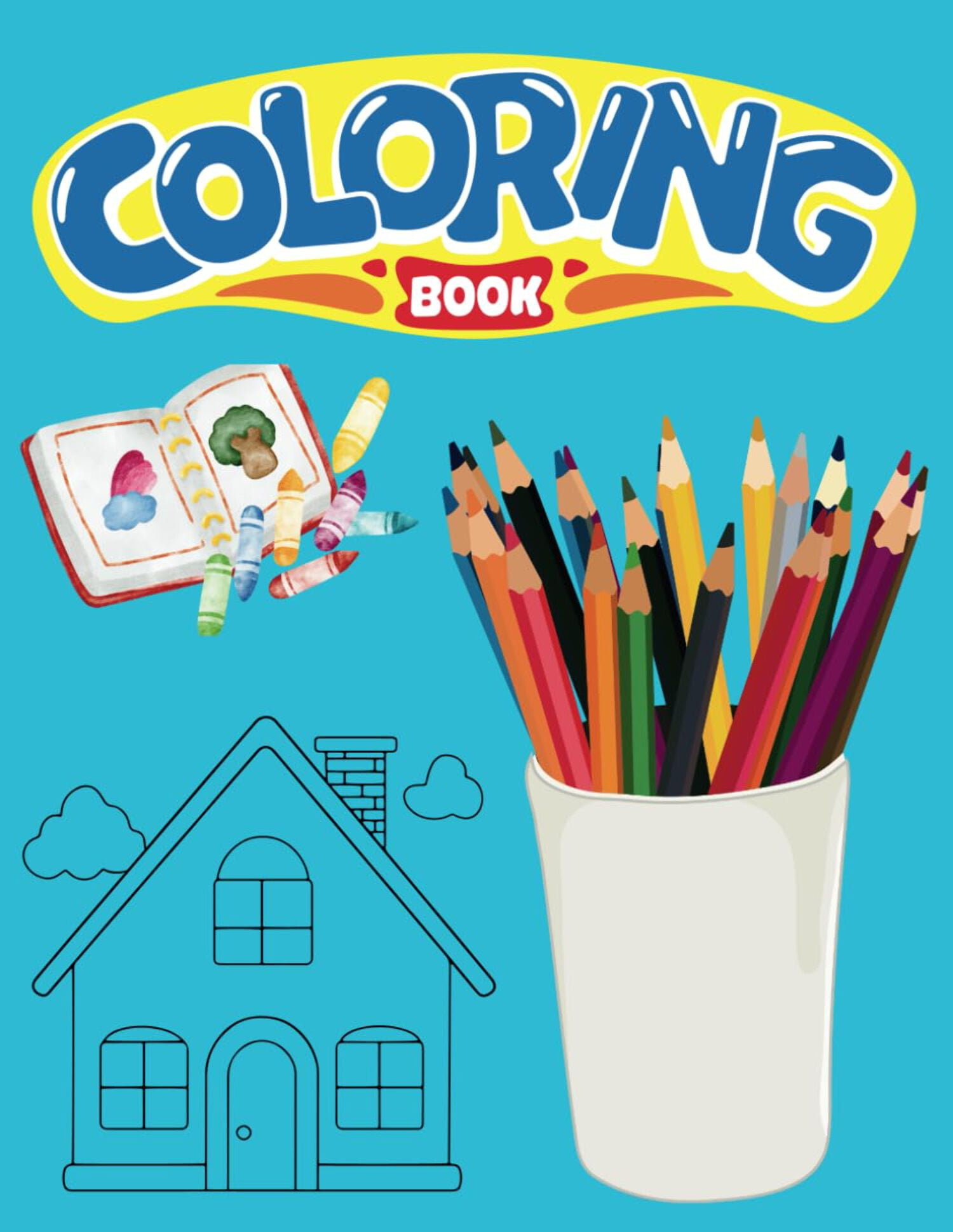 Cute Groovy: Coloring Book for Adults and Kids, Bold and Easy, Simple ...