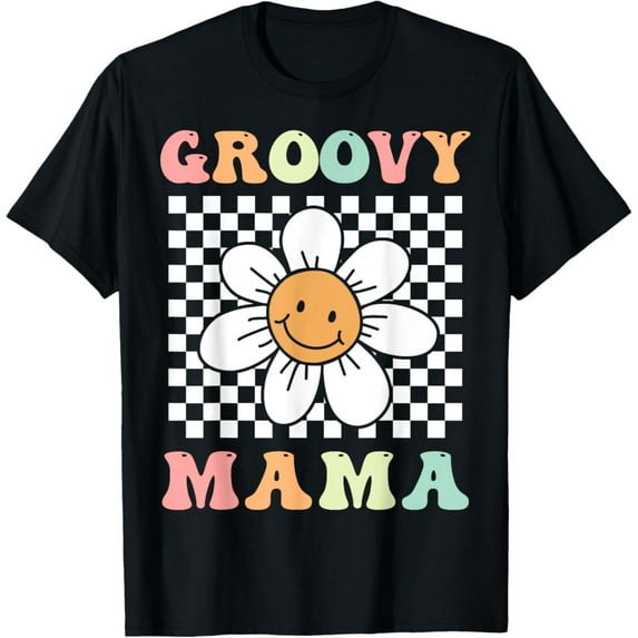 Cute Groovy Mama Family Birthday Party Daisy Flower T-Shirt Vintage T ...