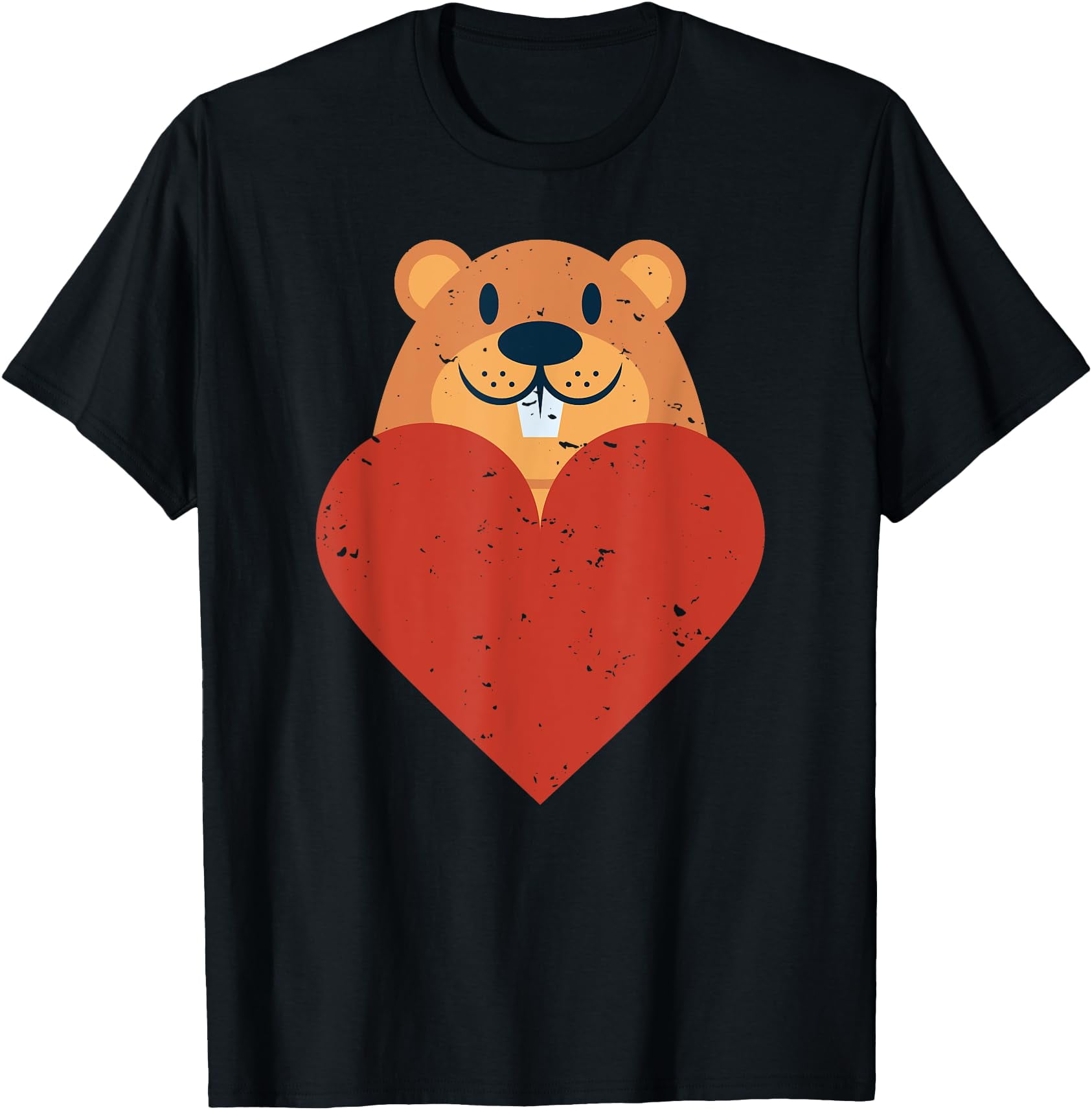 Cute Groundhog Day Heart Woodchuck Gifts Softstyle Unisex T-Shirt,Black ...