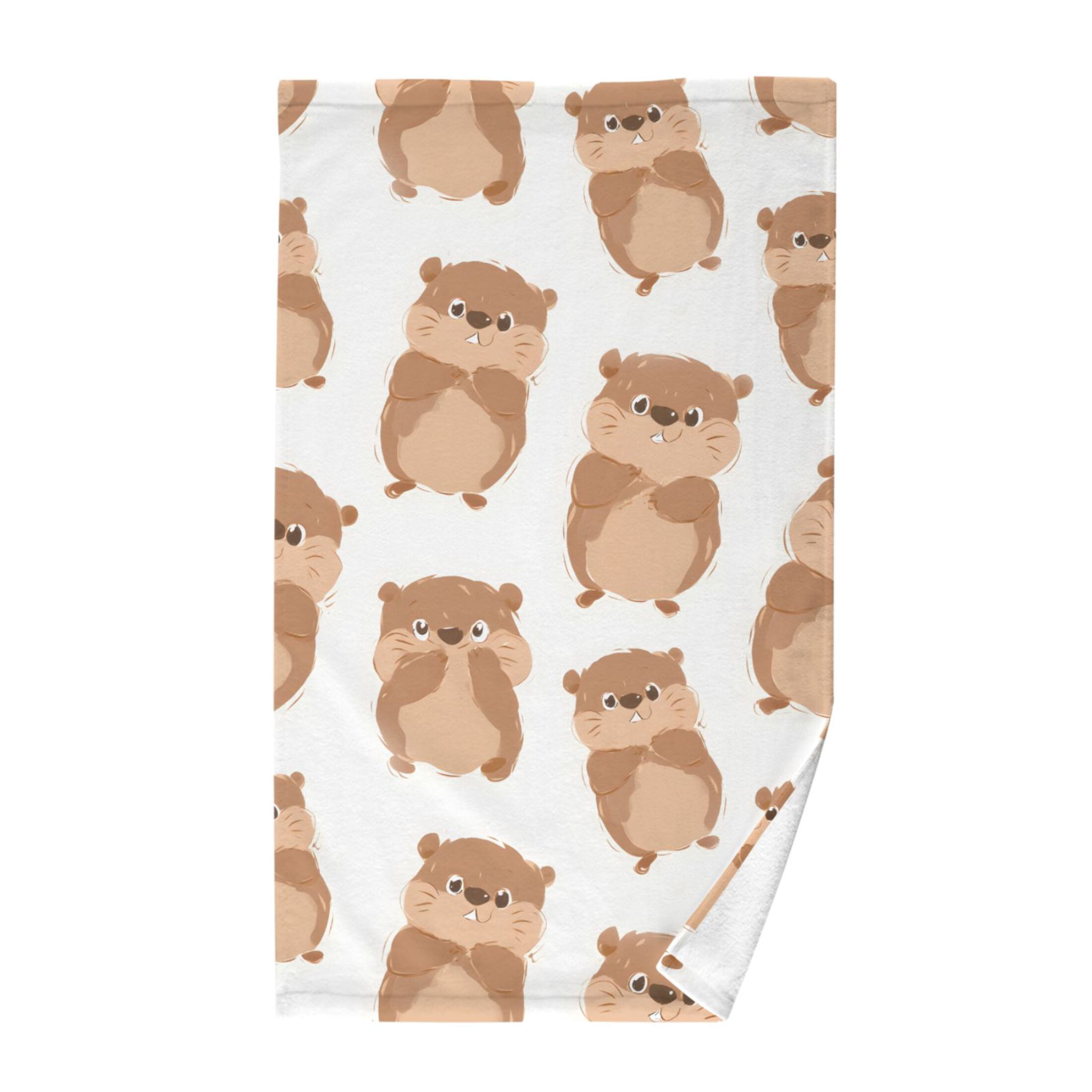 Cute Groundhog Pattern Bath Towel 100% Cotton Soft Thick High ...