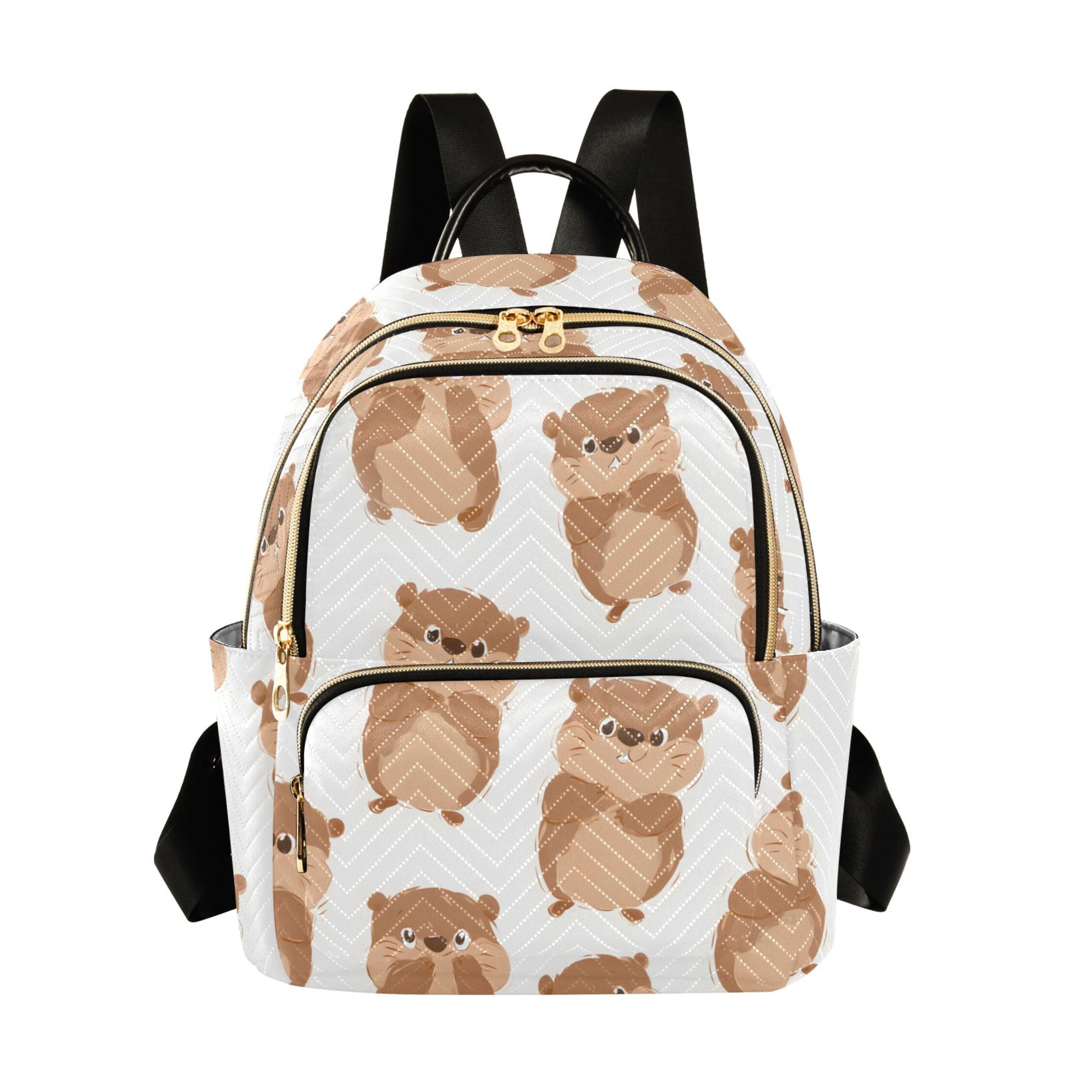 Cute Groundhog Pattern Fashion Backpack Quilted Lightweight Women ...