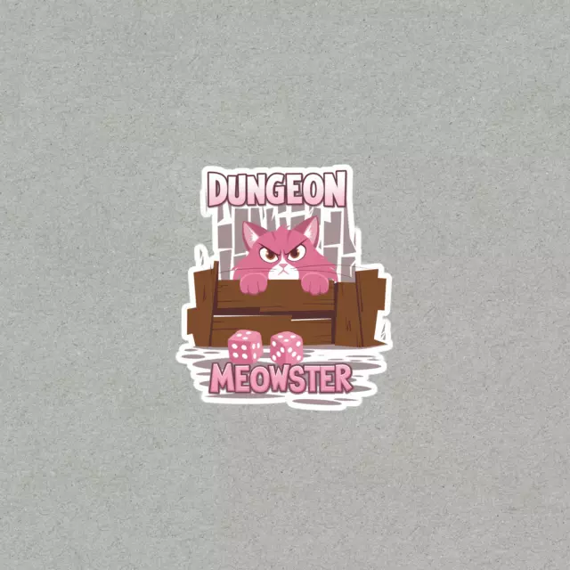 Cute Grumpy Cat Dungeon Meowster - D&D Tabletop Rpg Stickerphone Decal ...