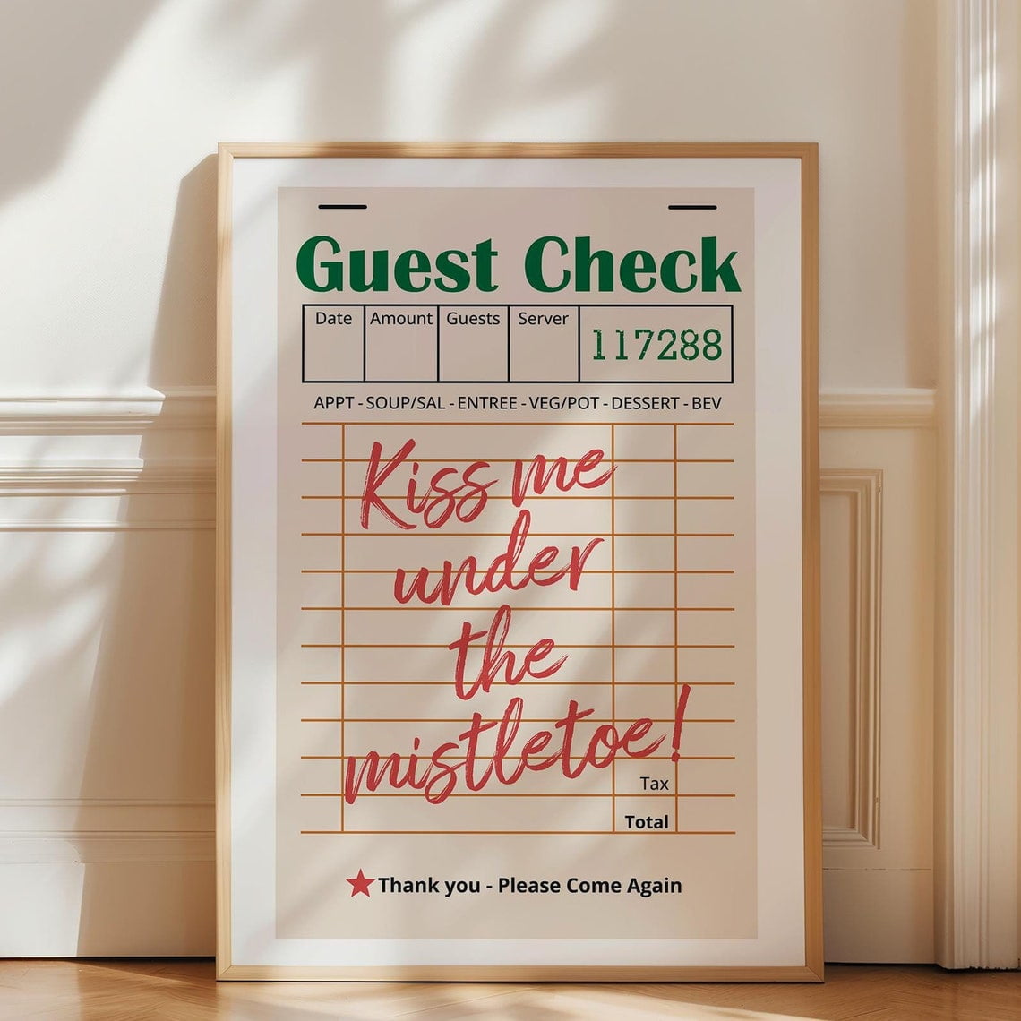 Cute Guest Check Wall Art, Decor, Typography Art, Mistletoe Wall Art ...
