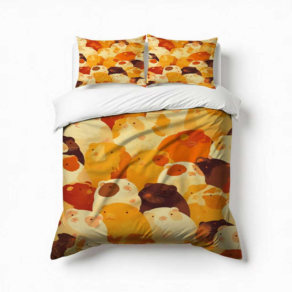 Cute Guinea Pig Bedding Set 3 Pcs Soft Microfiber Quilt Cover For ...
