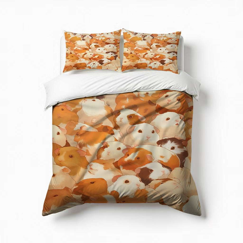 Cute Guinea Pig Bedding Set 3 Pcs Soft Microfiber Quilt Cover For ...