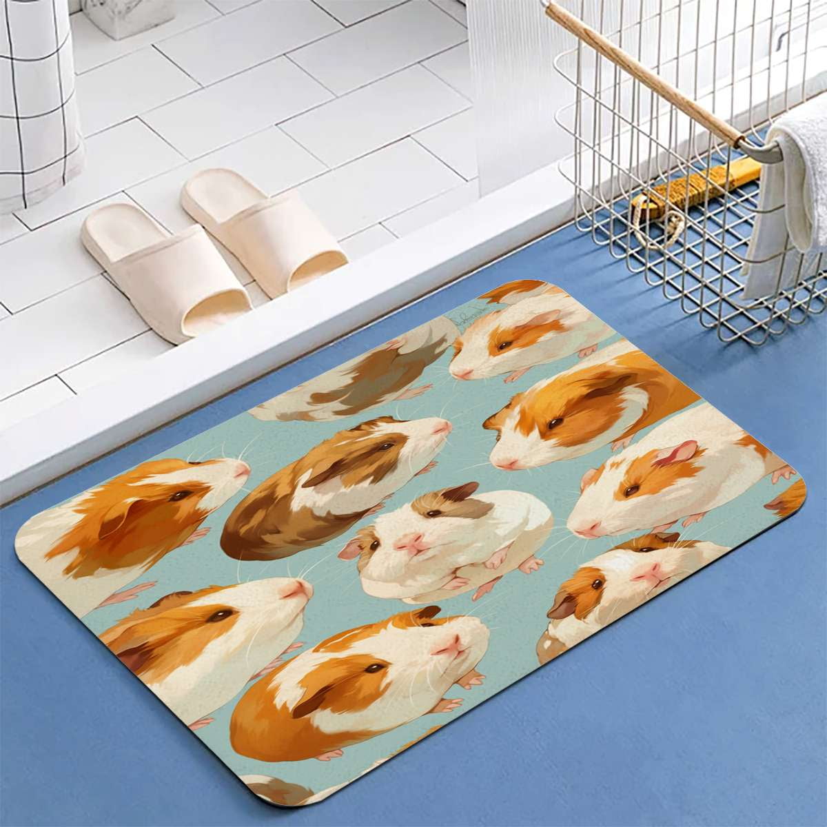 Cute Guinea Pig Diatomite Bath Mats Bathroom Absorbent Anti Slip Floor ...